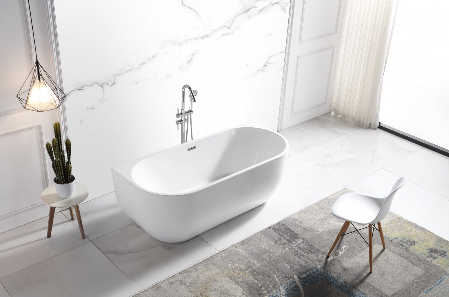 d8 D Shaped Freestanding Bath 1700 x 700mm - Dilusso